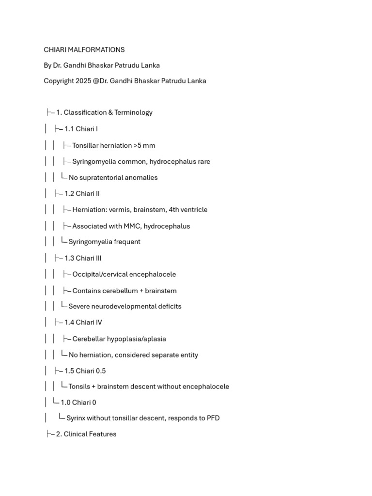 Mind Map Chiari Malformations | PDF | Diseases And Disorders | Medical ...