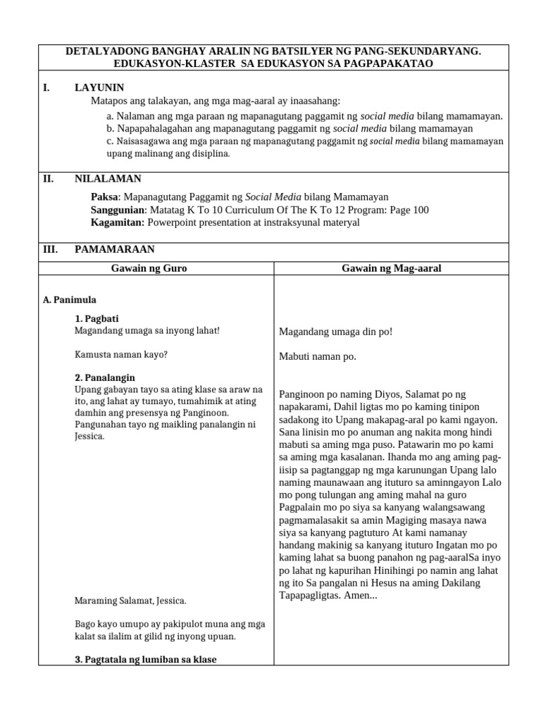 Lesson Plan - Demo | PDF