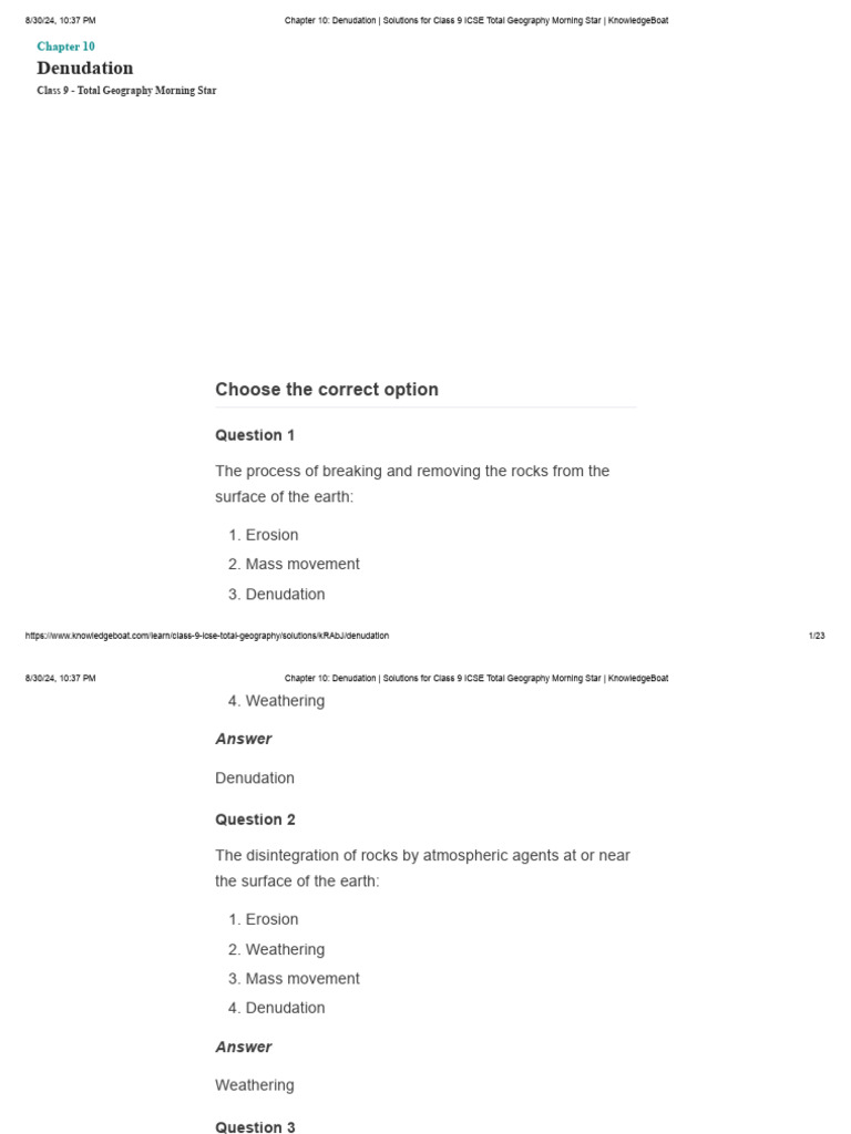 Chapter 10 Geography | PDF | Erosion | Dune