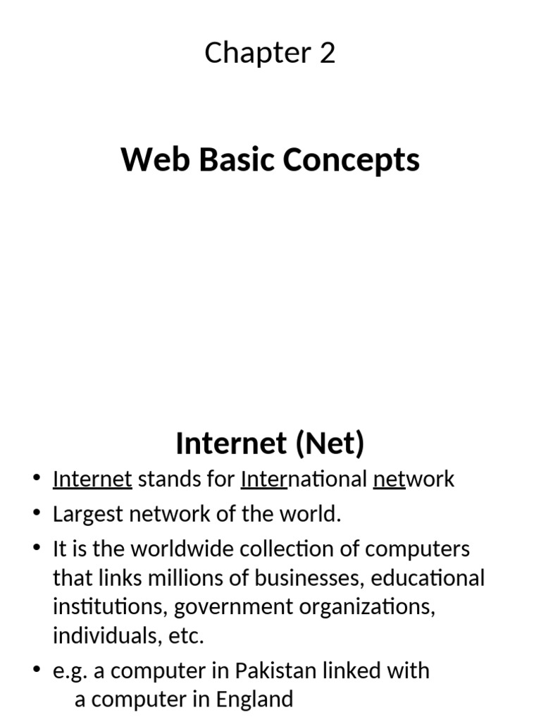 Chap 2 - Web Basic Concepts | PDF | World Wide Web | Internet & Web