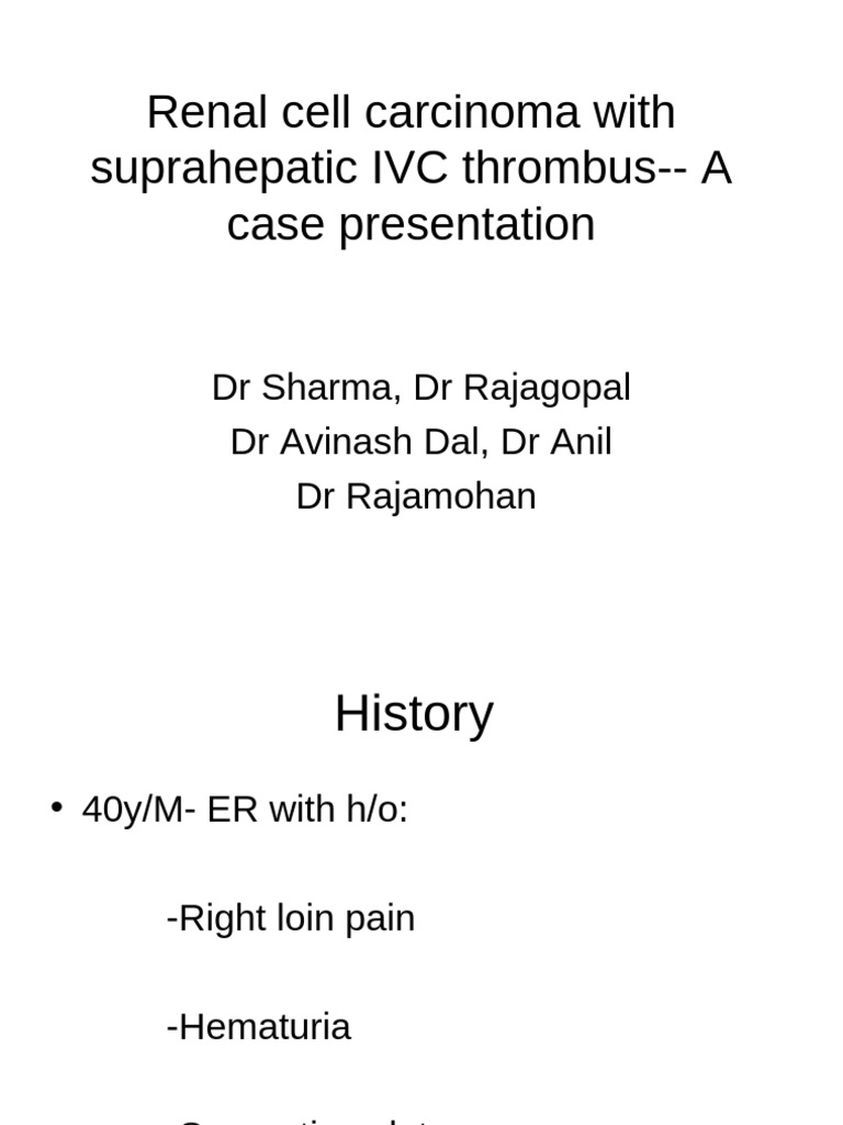 Renal cell carcinoma with suprahepatic IVC thrombus - Copy | PDF
