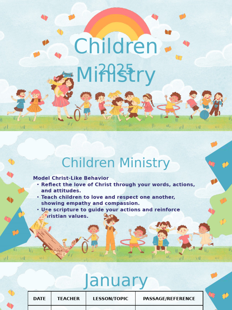 Children Ministry Schedule 2025 | PDF