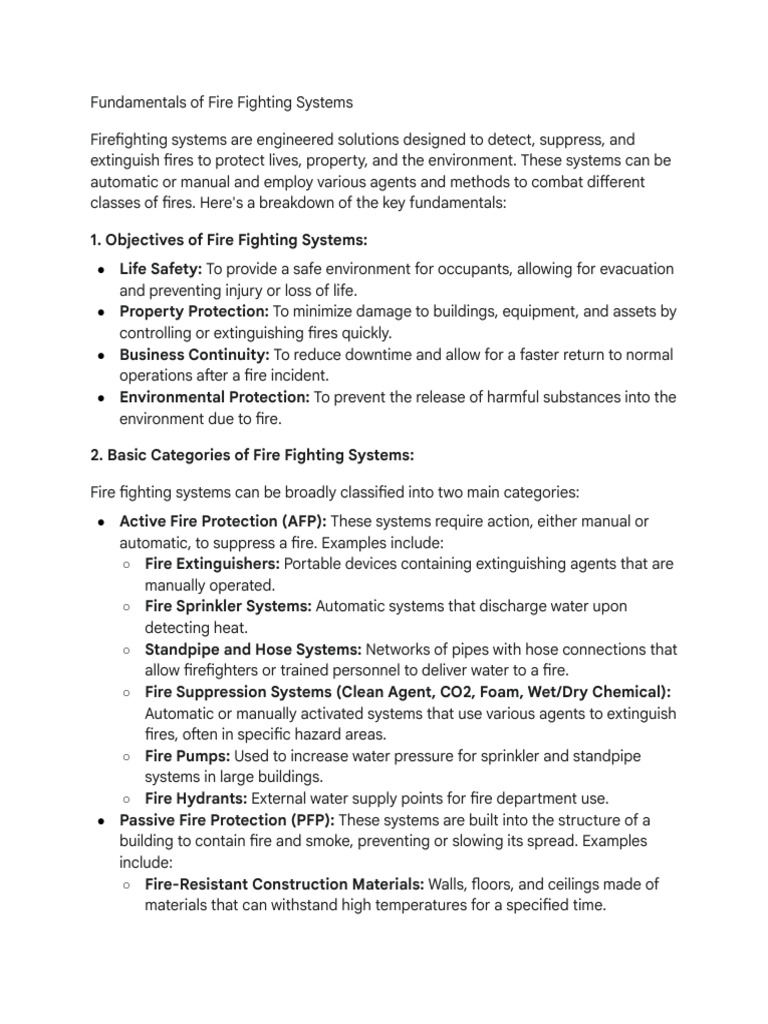 Fundamentals of Fire Fighting Systems | PDF | Firefighting | Active ...