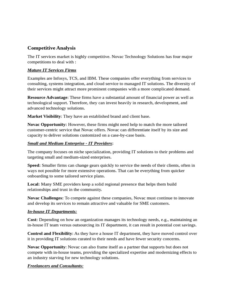 Novac Technology's Competitive Landscape | PDF | Small And Medium Sized ...