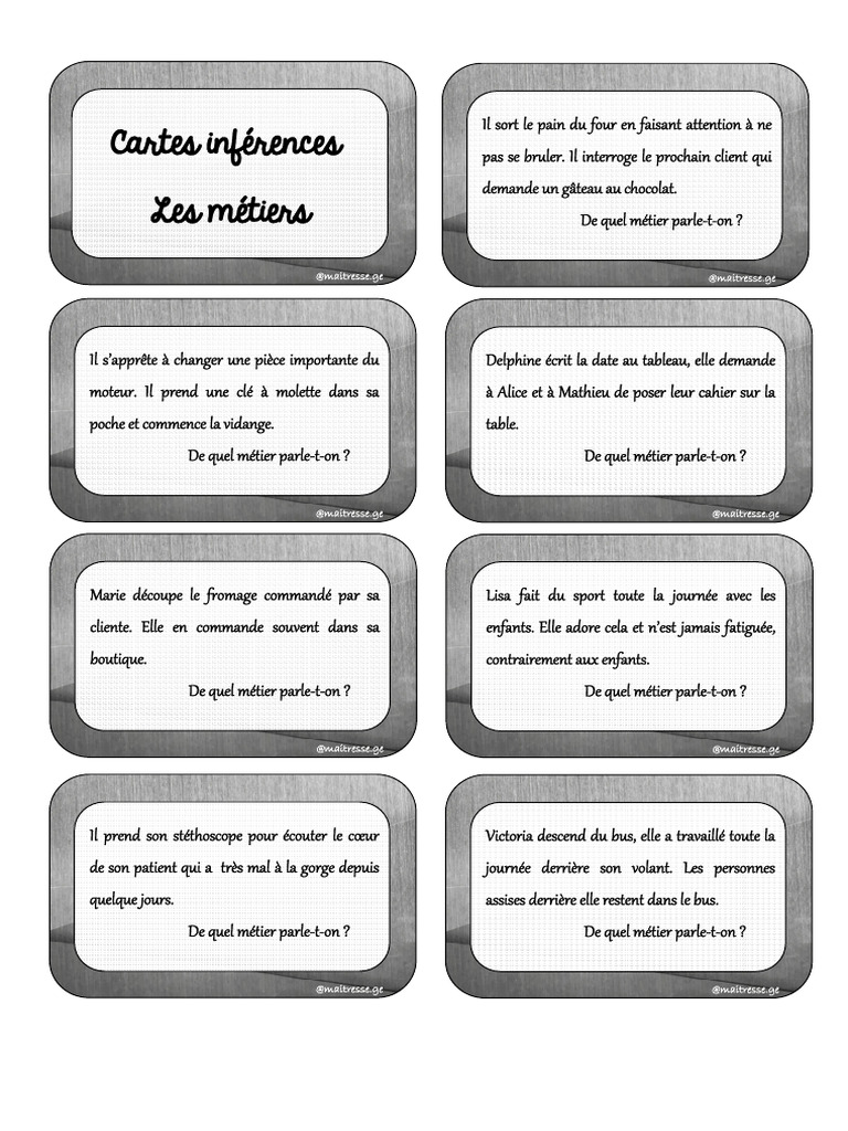 Atelier Inference Metier | PDF