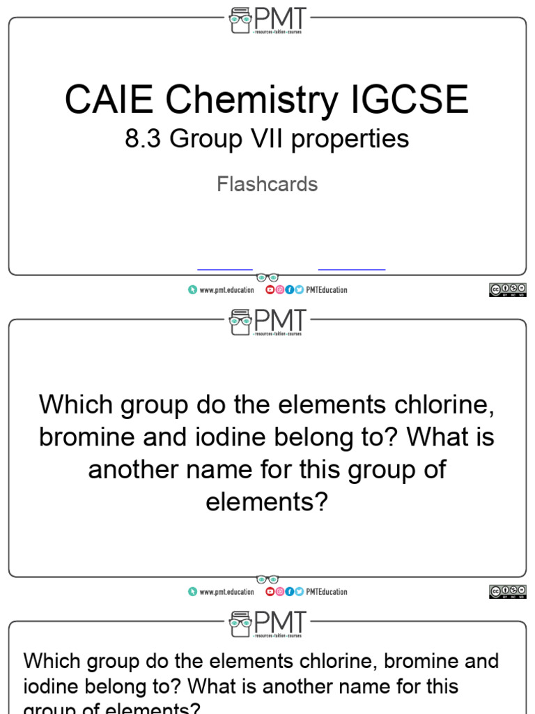 8.3 Group VII Properties (Tawsif) | PDF | Iodine | Chlorine