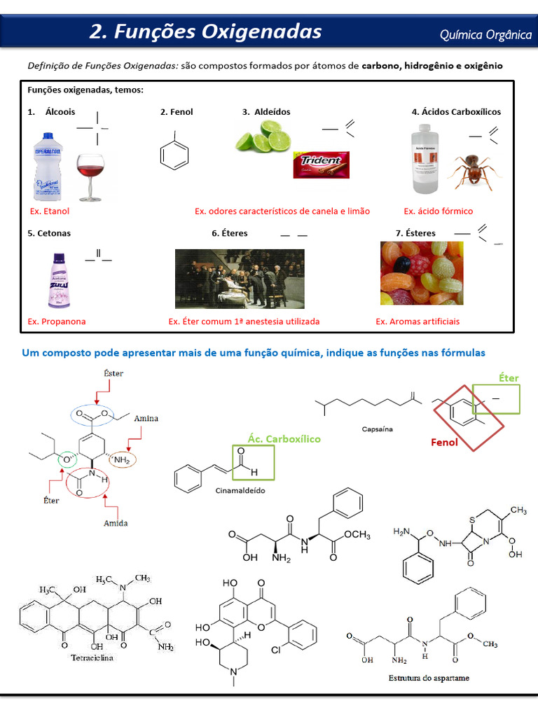 Funções Oxigenadas na Química Orgânica | PDF | Cetona | Éter