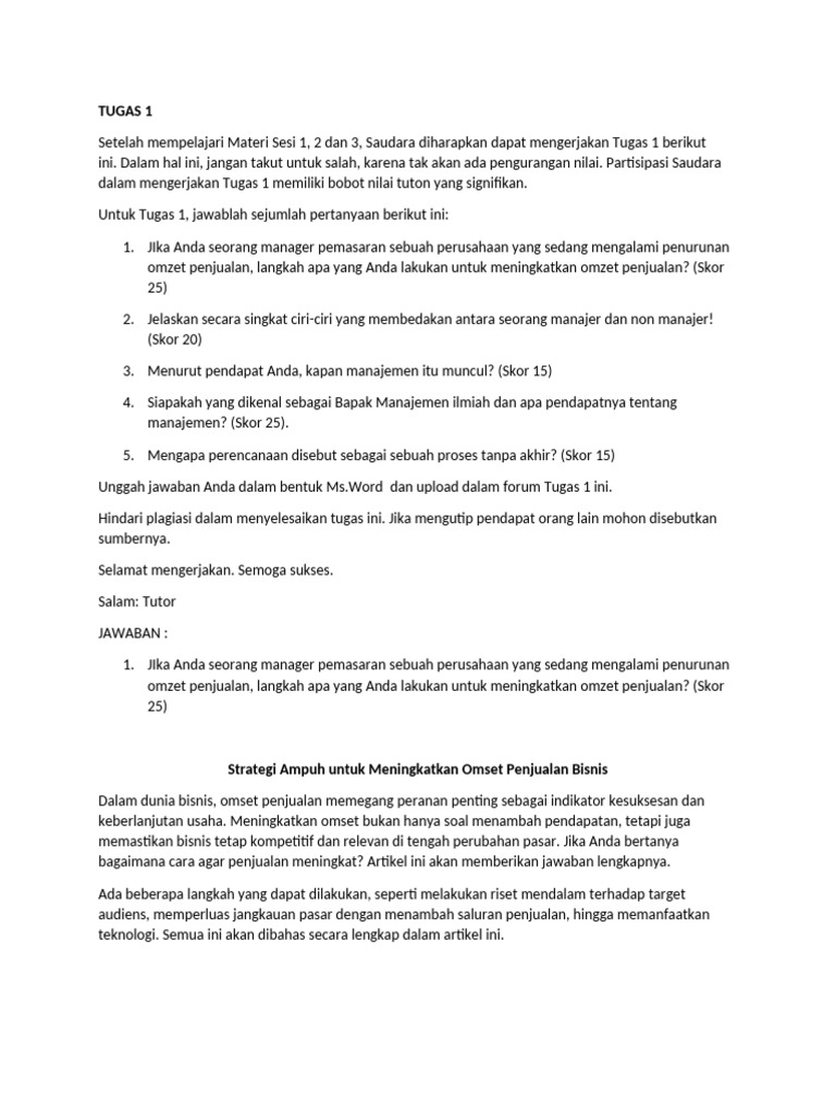 Tugas 1 Sesi 3 (Semester 2) | PDF