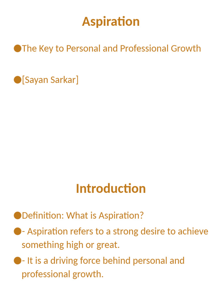 Aspiration Presentation | PDF