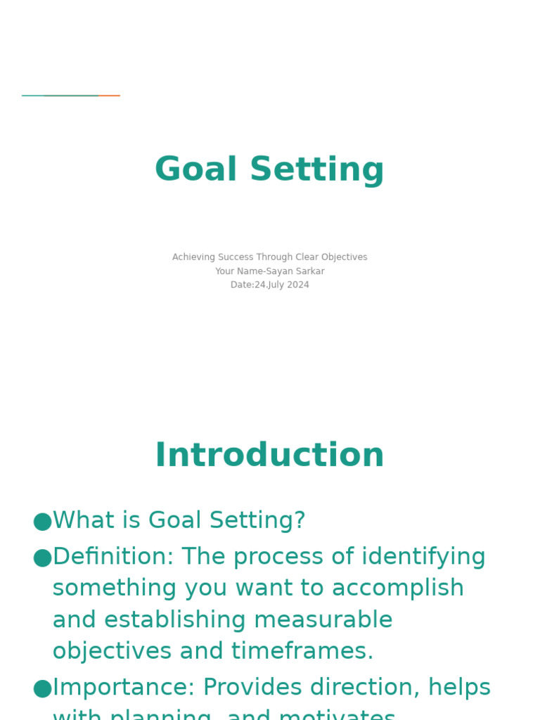 Goal Setting Presentation | PDF