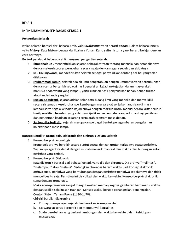 1. Memahami Konsep Dasar Sejarah | PDF