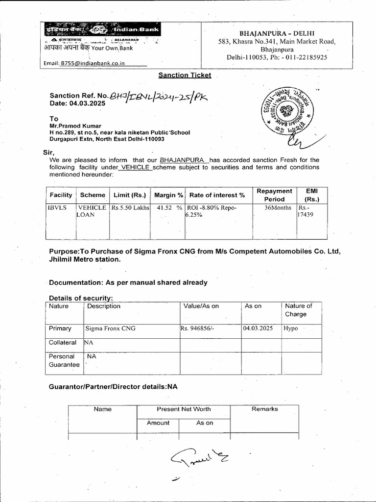 Sanction Ticket | PDF
