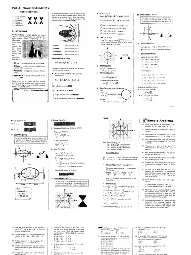 MSTE-Part 9.0-ANALYTIC GEOMETRY 2 | PDF