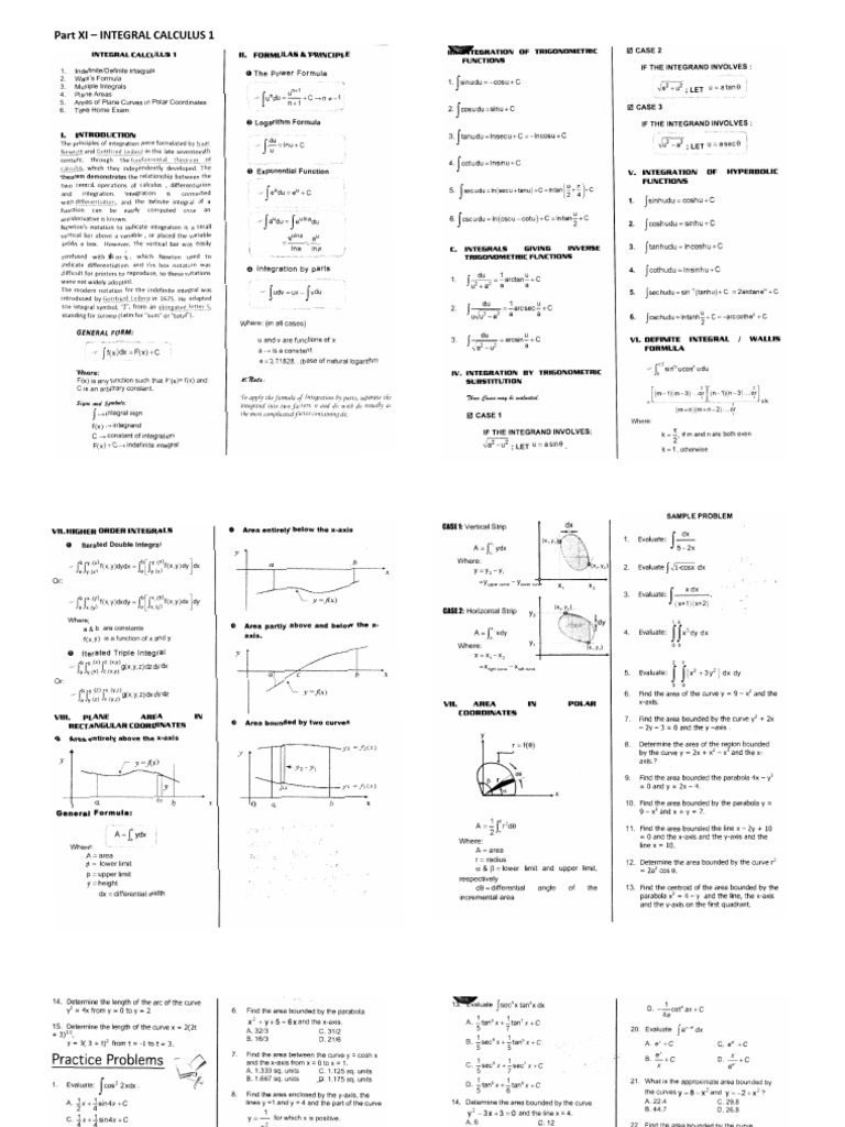 MSTE-Part 11.0-INTEGRAL CALCULUS 1 | PDF