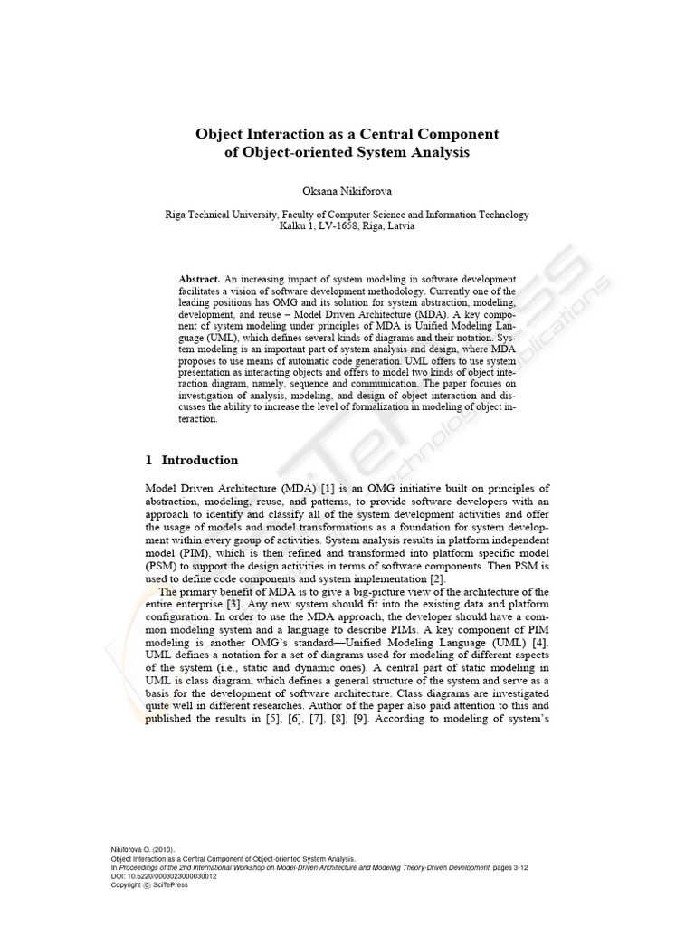 Object Interaction in UML Modeling | PDF | Unified Modeling Language ...