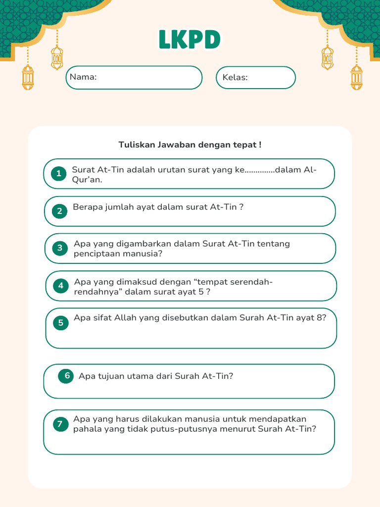 LKPD Surat At-Tin | PDF