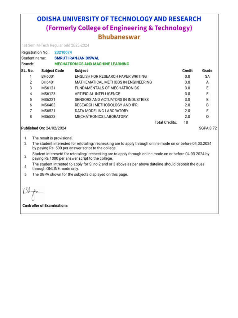 OUTR (FMR CET) RESULTS | PDF