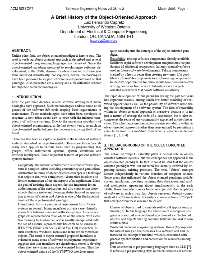 A_Brief_History_of_the_Object_Oriented_A-2 | PDF | Object Oriented Programming | Class (Computer ...
