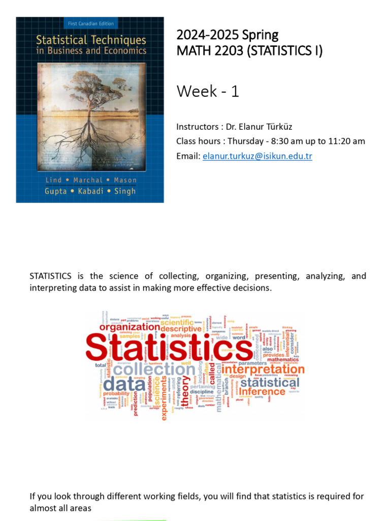 MATH2203 Statistics I - Week 1 | PDF | Statistics | Level Of Measurement