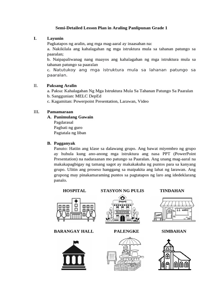 Semi-Detailed Lesson Plan Sa Araling Panlipunan | PDF