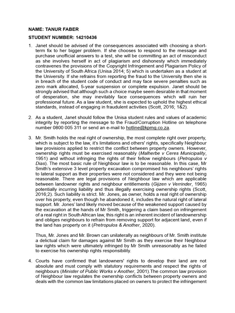 Assignment 1 - PVL3701 | PDF | Plagiarism | Legal Liability