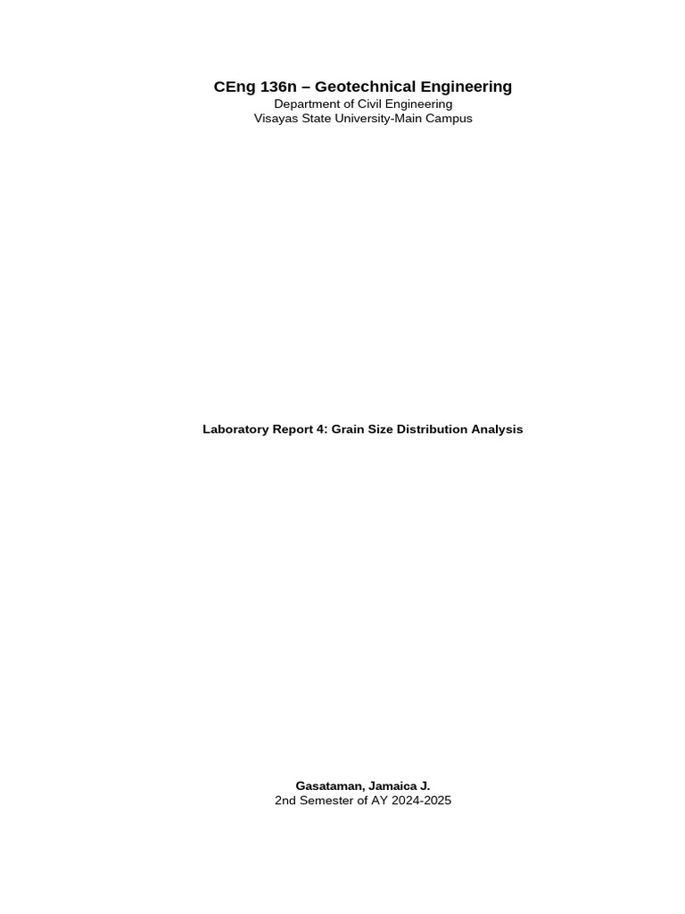Grain Size Distribution Analysis Report | PDF | Particle Size ...