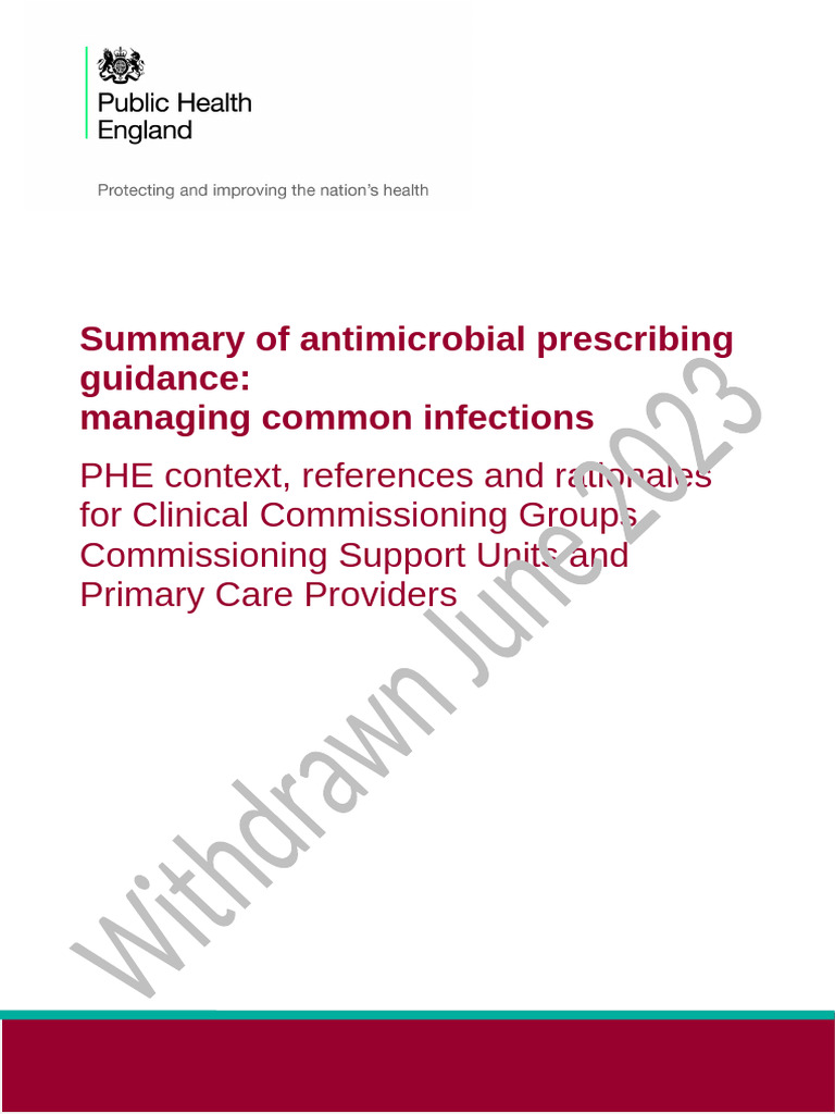 Common Infect PHE Context References and Rationale May 2021 Bites and ...