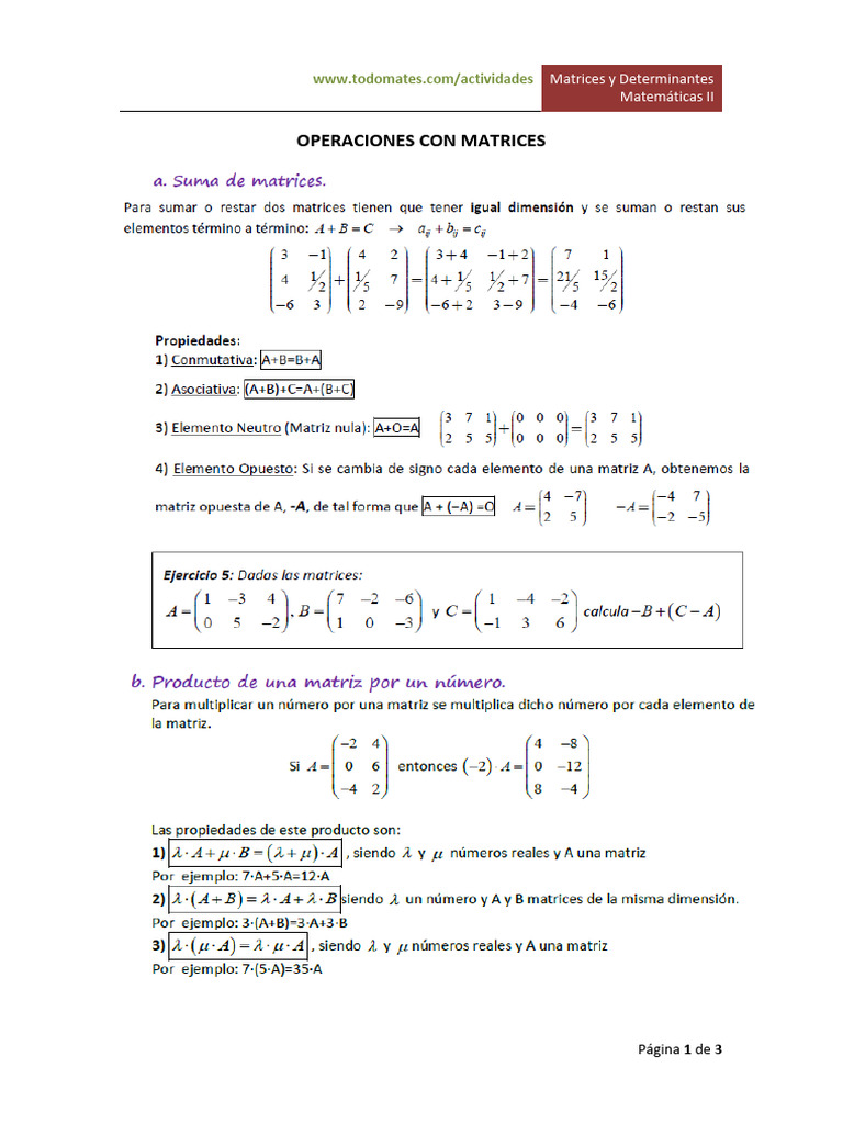 2.-OPERACIONES-CON-MATRICES-1 | PDF