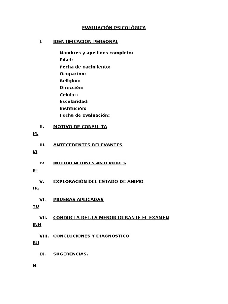 Formato de Inf de Menor | PDF