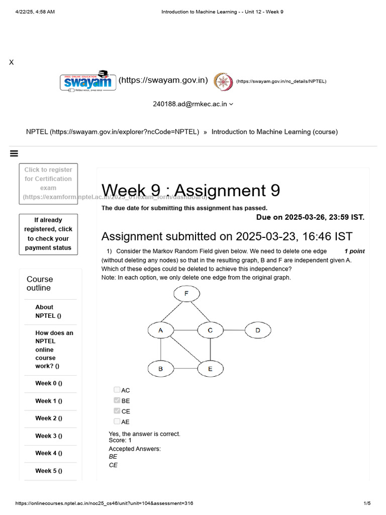 Introduction To Machine Learning - Unit 12 - Week 9 | PDF | Bayesian ...