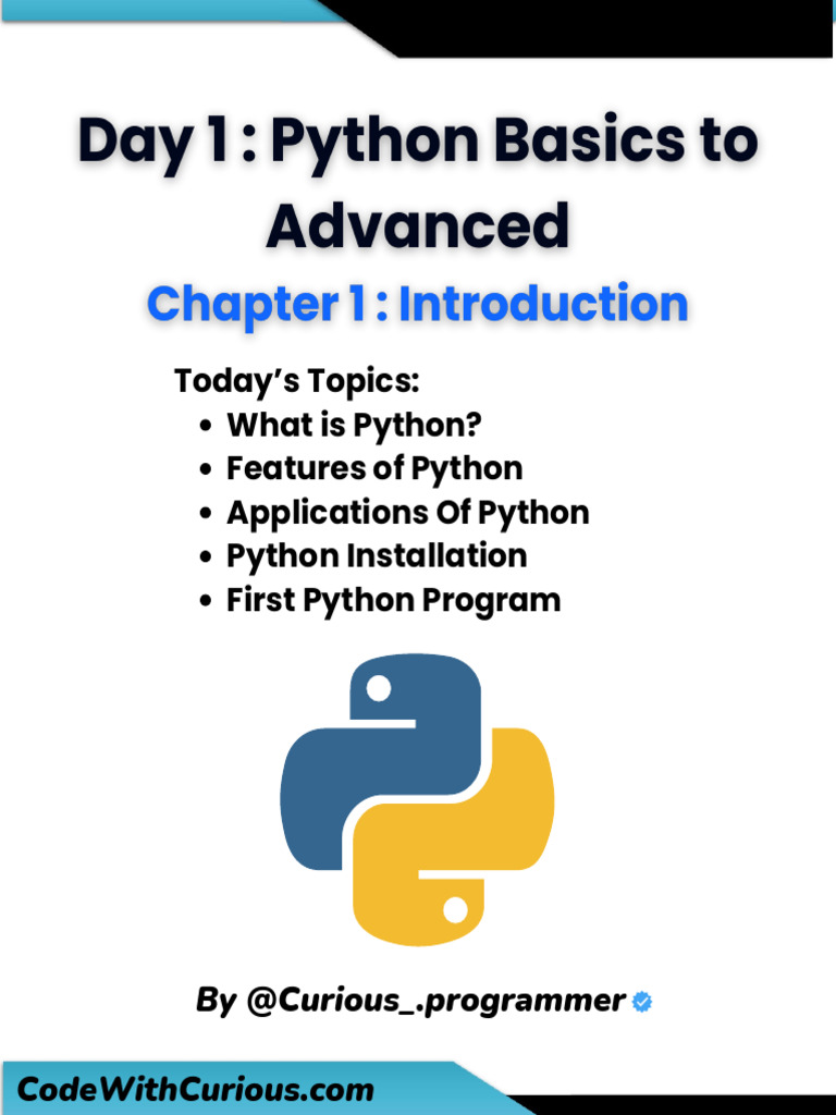 Day 1 Basic To Advanced (Introduction) | PDF | Python (Programming Language) | Object Oriented ...