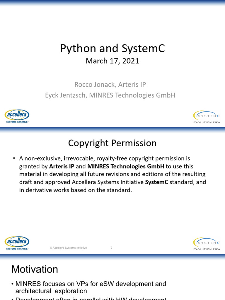 PySysC SystemC Fika Mar21 | PDF | Scripting Language | Python (Programming Language)