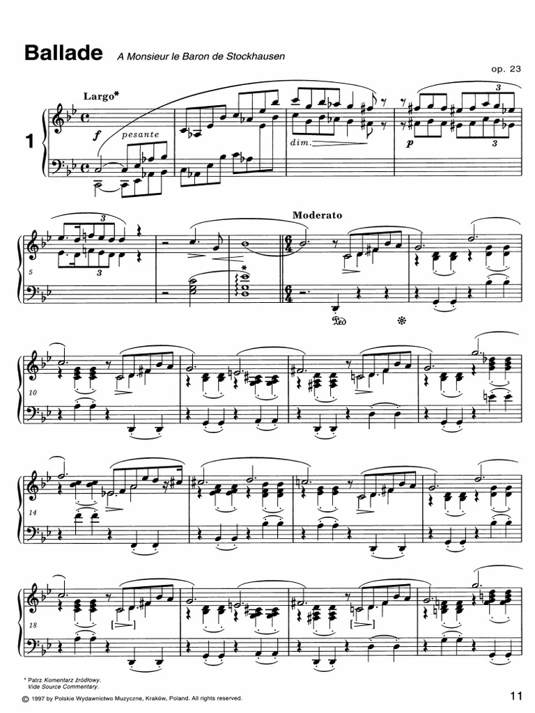 Chopin BALLADE No. 1 Op. 23 (Institut Chopin) | PDF