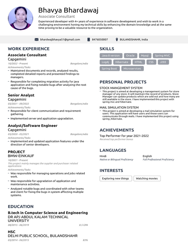 Bhavya Bhardawaj: Software Developer Profile | PDF | Java (Programming Language) | Model–View ...