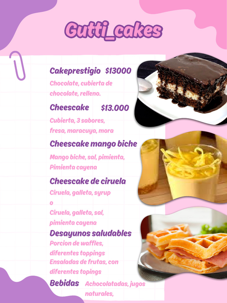 Menú Gutti - Cakes | PDF