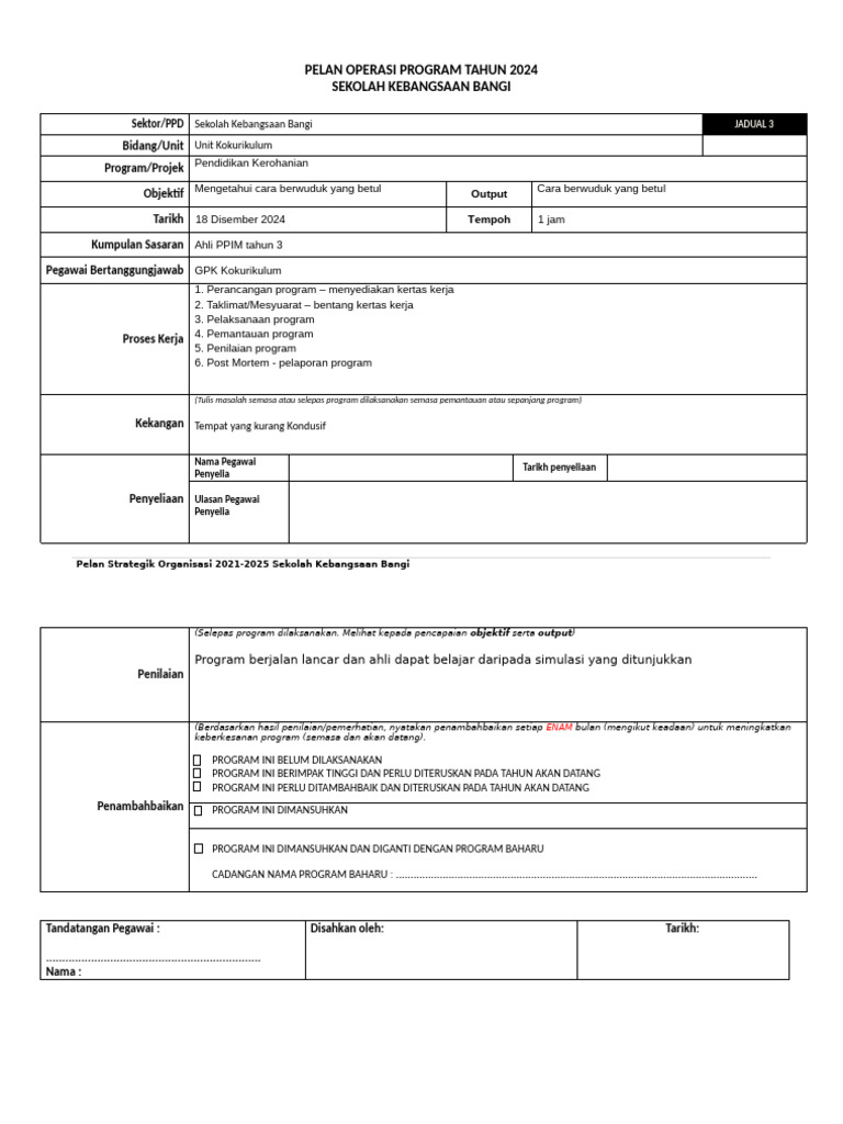 JADUAL 3 PSO UNIT KOKU-m12 | PDF