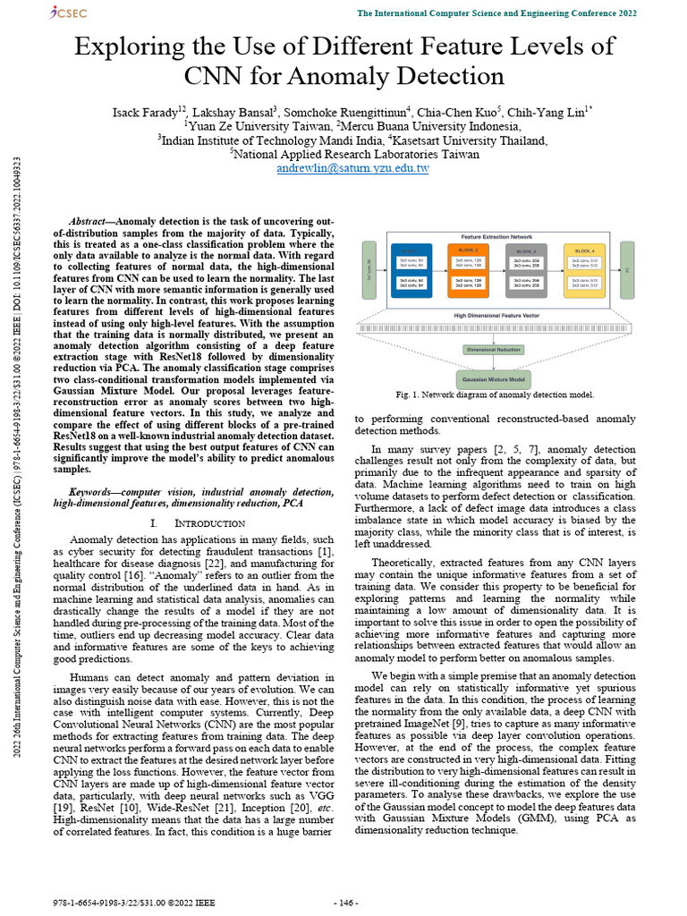Exploring The Use of Different Feature Levels of CNN For Anomaly Detection | PDF | Principal ...