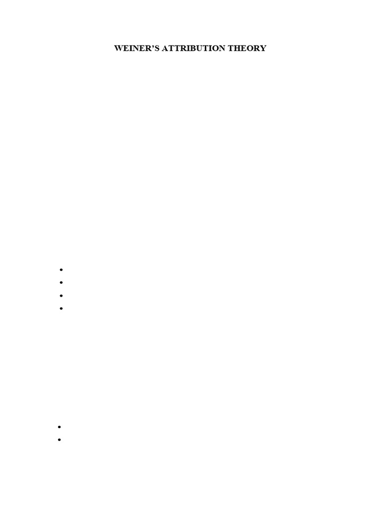 Attribution Theory - Weiner | PDF | Social Psychology | Psychology