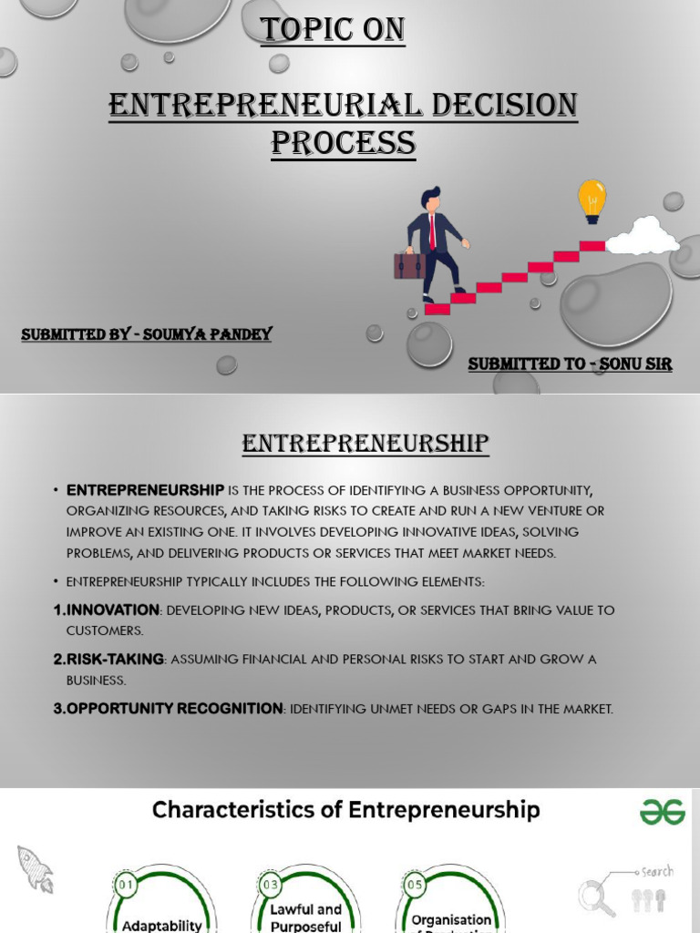 Entrepreneurial Decision Process Steps | PDF | Entrepreneurship ...