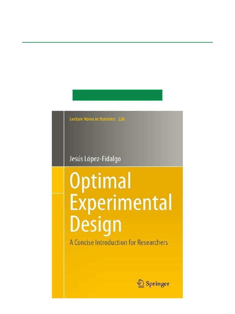 Optimal Experimental Design A Concise Introduction For Researchers FULL ...