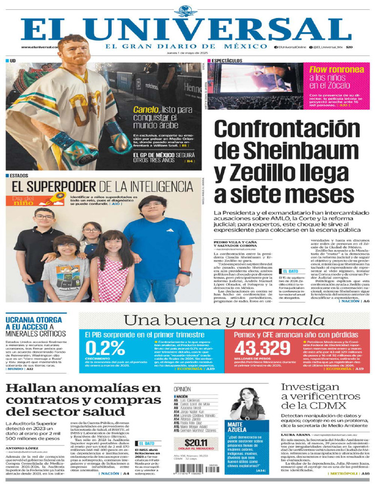 Primeras Planas Jueves 01052025 Sociedad Noticias | PDF