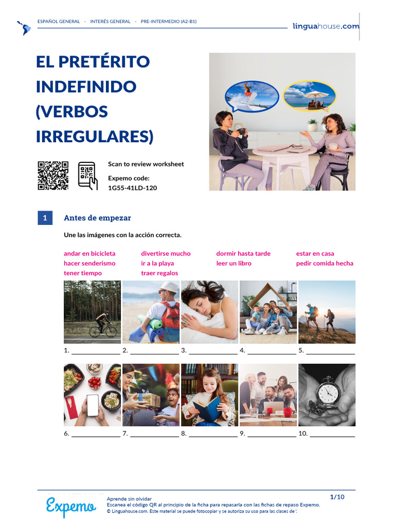 El Preterito Indefinido Verbos Irregulares Centro - Americano Spanish ...