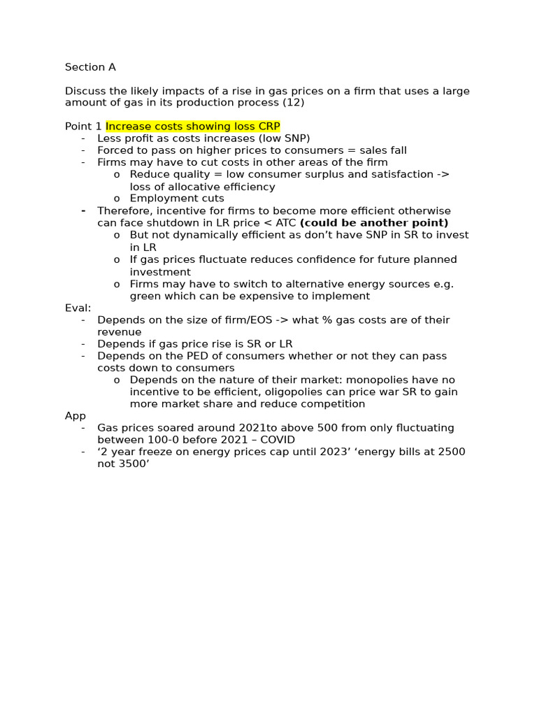 2023 Paper 3 Edexcel A Levels Option A Plans | PDF | Labour Economics ...