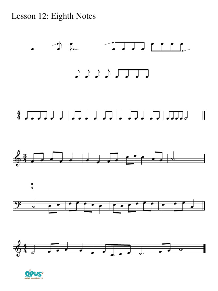 Eighth Note Rhythm Worksheet | PDF | Musical Forms | Elements Of Music
