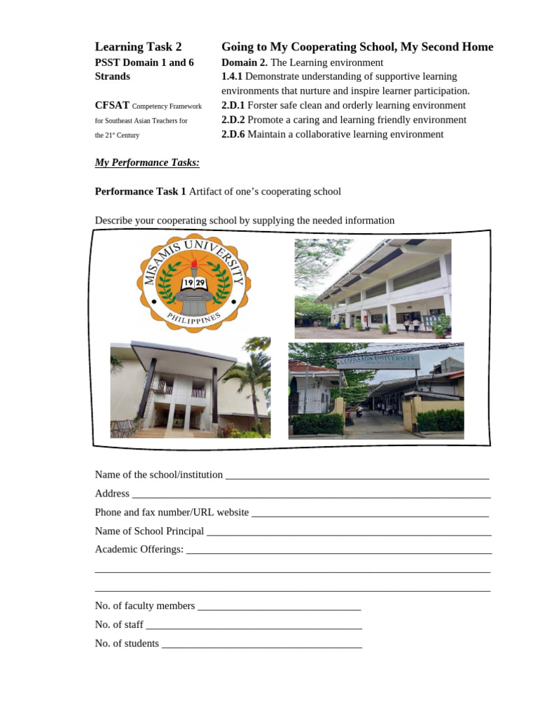School Environment and Learning Insights | PDF