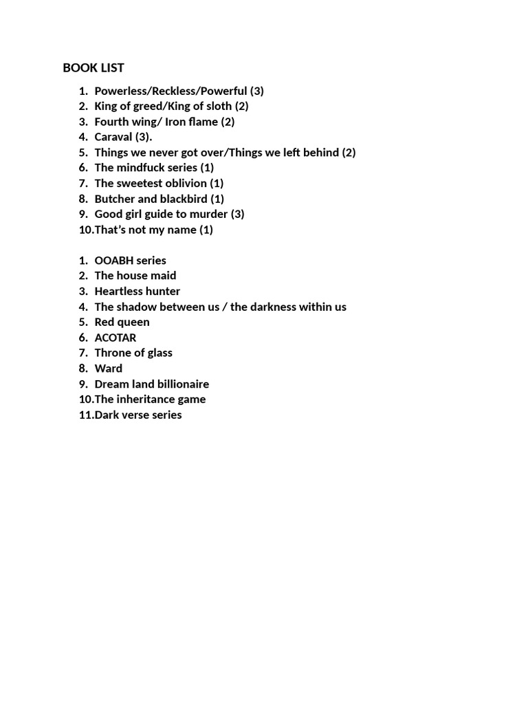 Top 11 Must-Read Book Series List | PDF