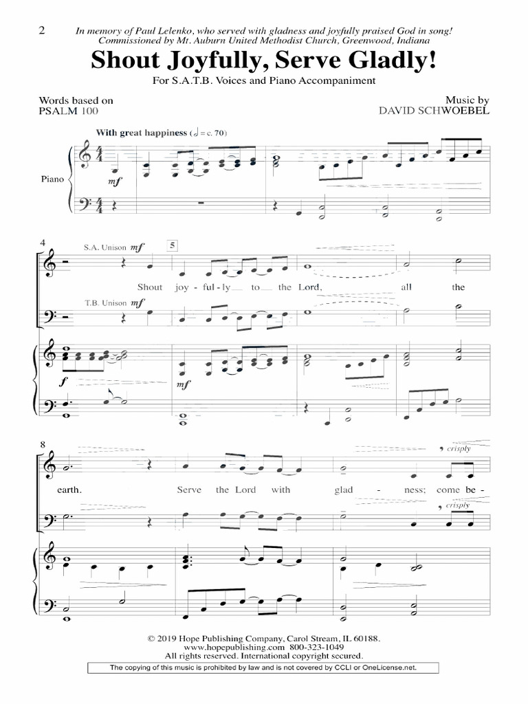 Shout Joyfully, Serve Gladly!-Edited | PDF