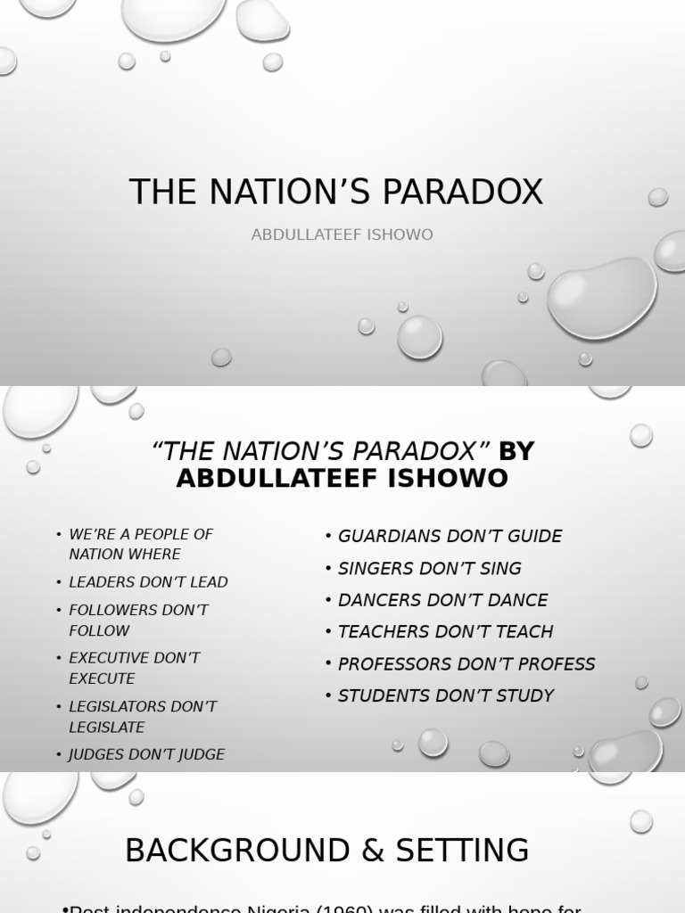 The Nation's Paradox | PDF
