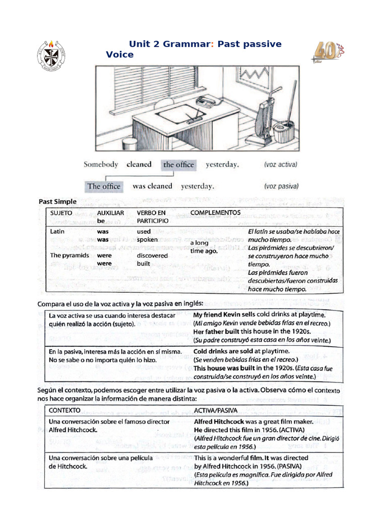 U2 Grammar - Past Passive Voice | PDF