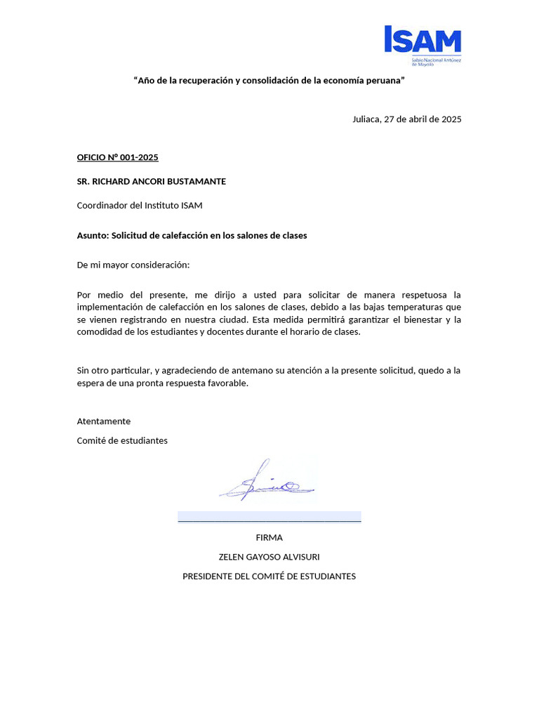 OFICIO SIMPLE (Leonela, Luz) Oficial - Seo | PDF